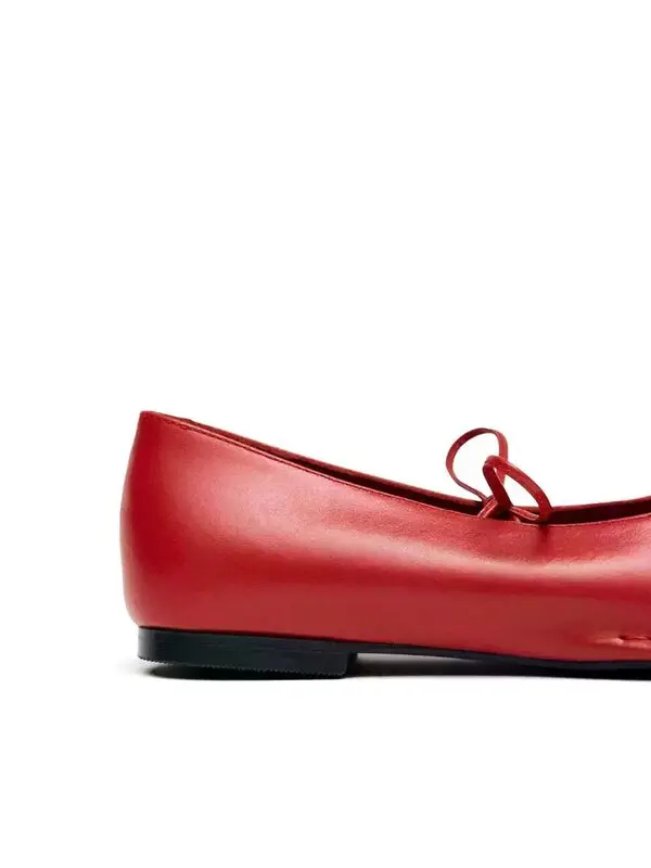 ALOHAS Sway Tie Square-toe Ballet Flats - Red