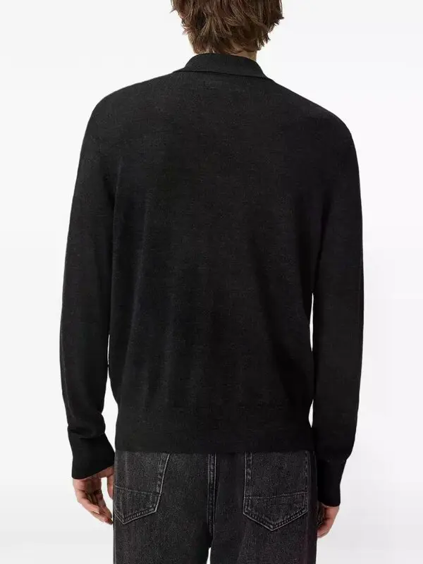 ALLSAINTS Albany Zip-up Polo Shirt - Black
