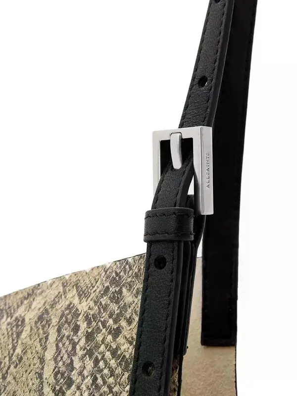 ALLSAINTS Ara Snakeskin Buckle Tote - Neutrals