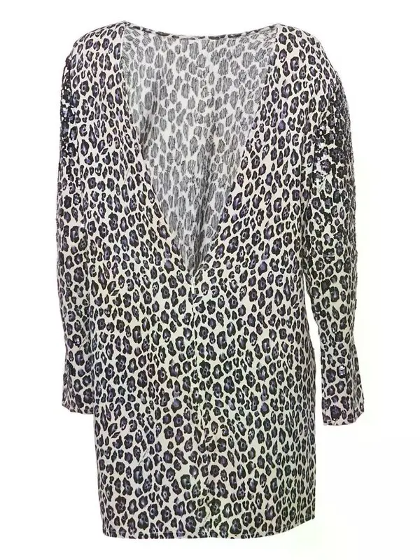Elisabetta Franchi Sequin Leopard-print Mini Dress