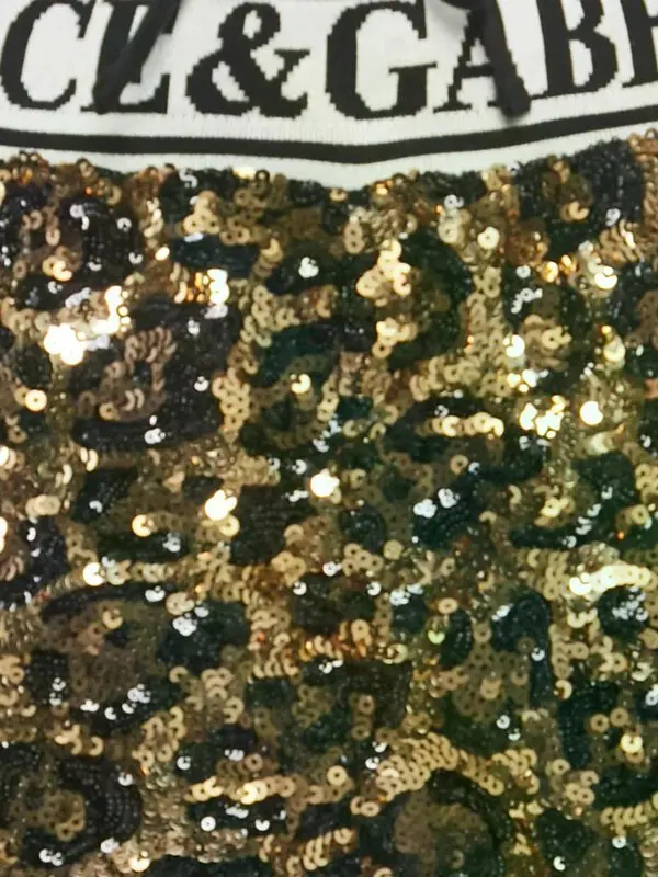 Dolce & Gabbana Leopard Print Sequin Trousers