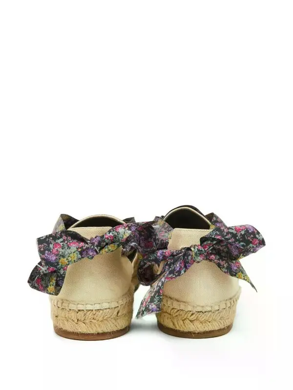 Balenciaga Floral Print Canvas Espadrille Flats - Neutrals
