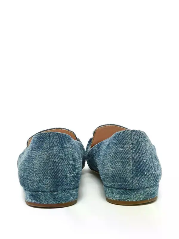 Miu Miu Crystal Embellishment Denim Loafers