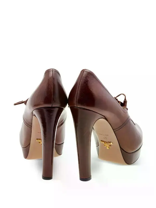 Prada Lace-up Leather Booties