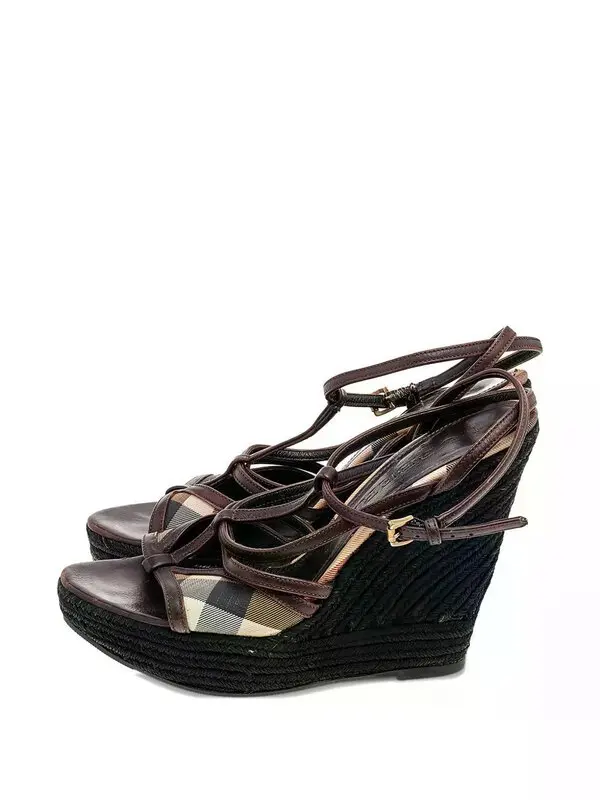 Burberry Leather Wedge Sandals