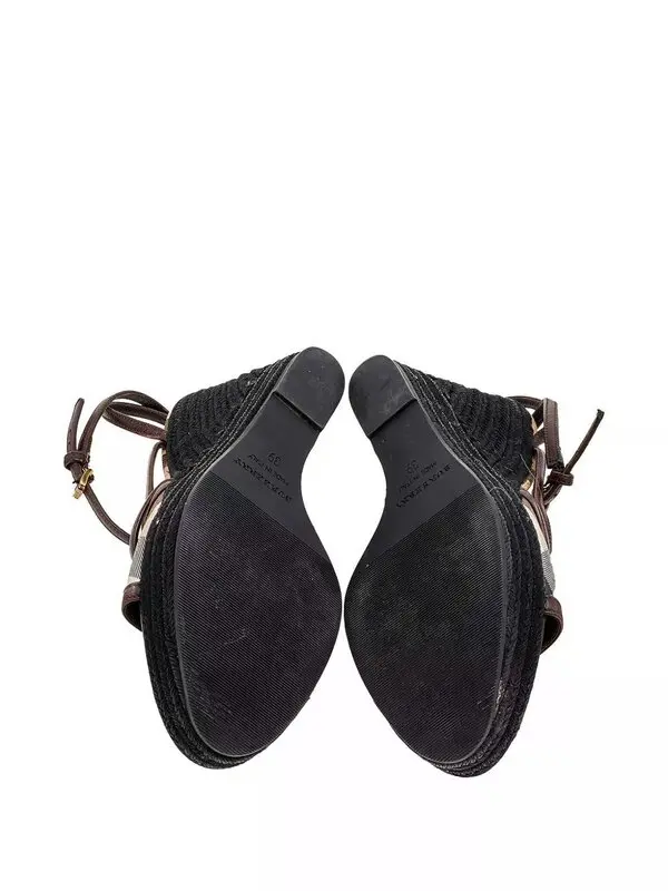 Burberry Leather Wedge Sandals