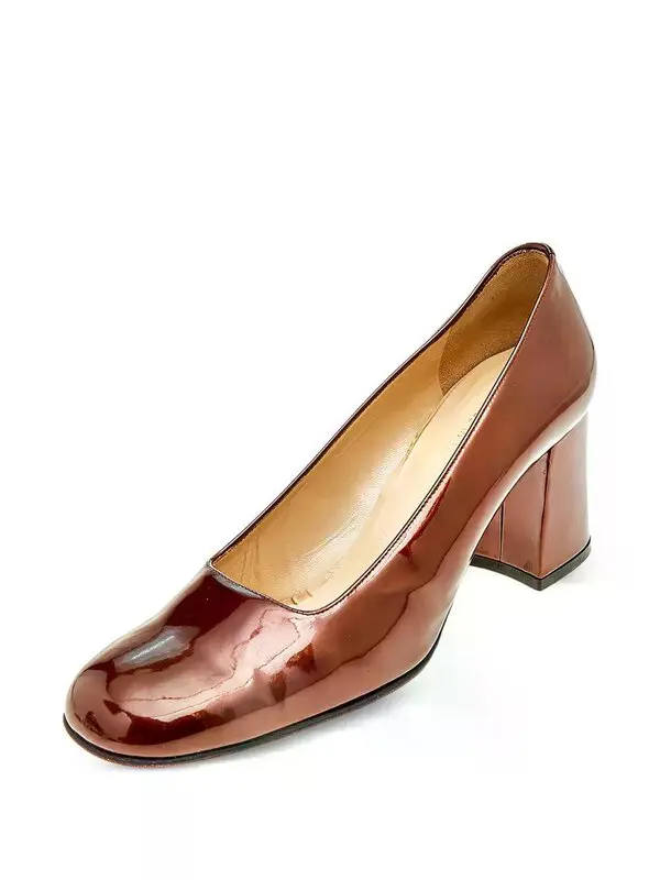 Gucci 75mm Glossy Block-heel Pumps