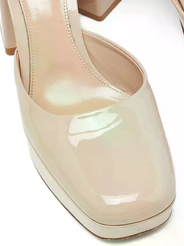 GIANVITO ROSSI Leather Pumps With Ankle Strap And Platform