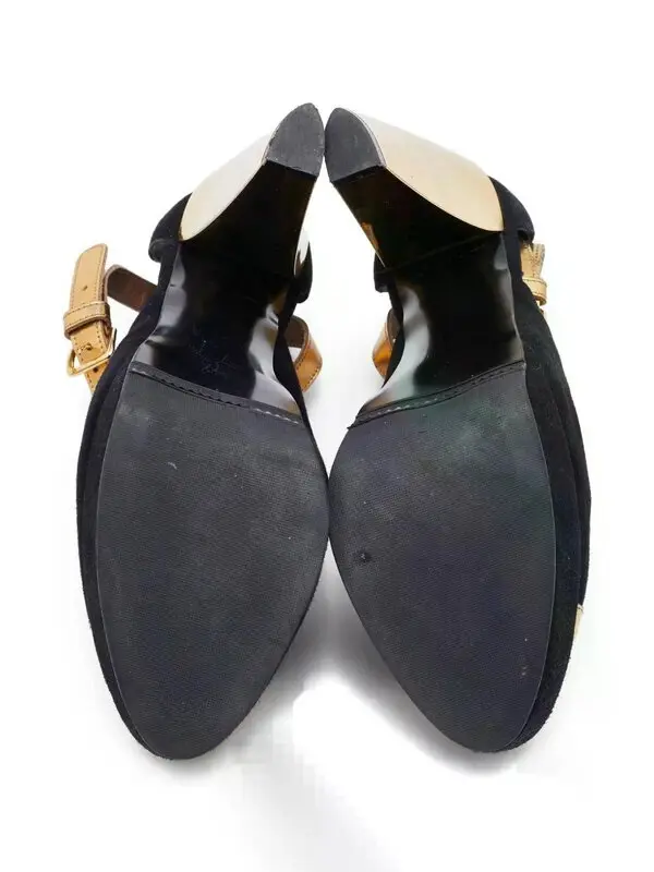 Marni Suede Platform Pumps With Gold Accents