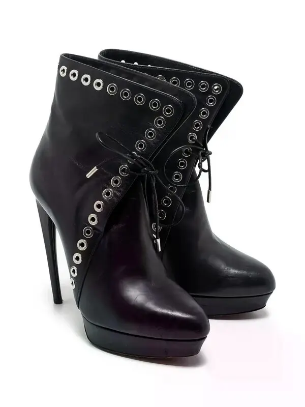 Alexander McQueen 120mm Eyelet-embellished Stiletto Boots