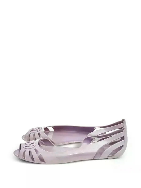 Gucci Rubber Flat Sandals With Cut-out Detailing And Double G Logo