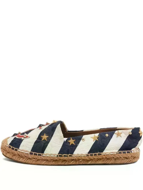 Dolce & Gabbana Studded Striped Espadrilles