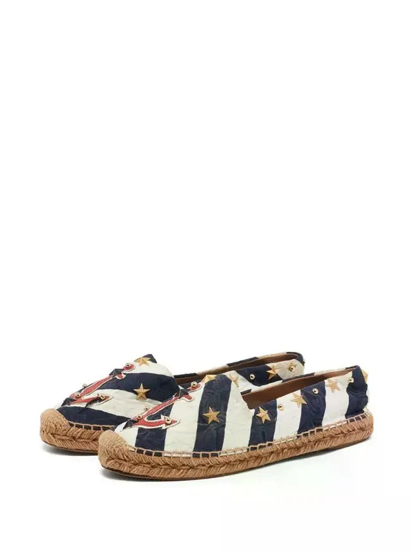 Dolce & Gabbana Studded Striped Espadrilles