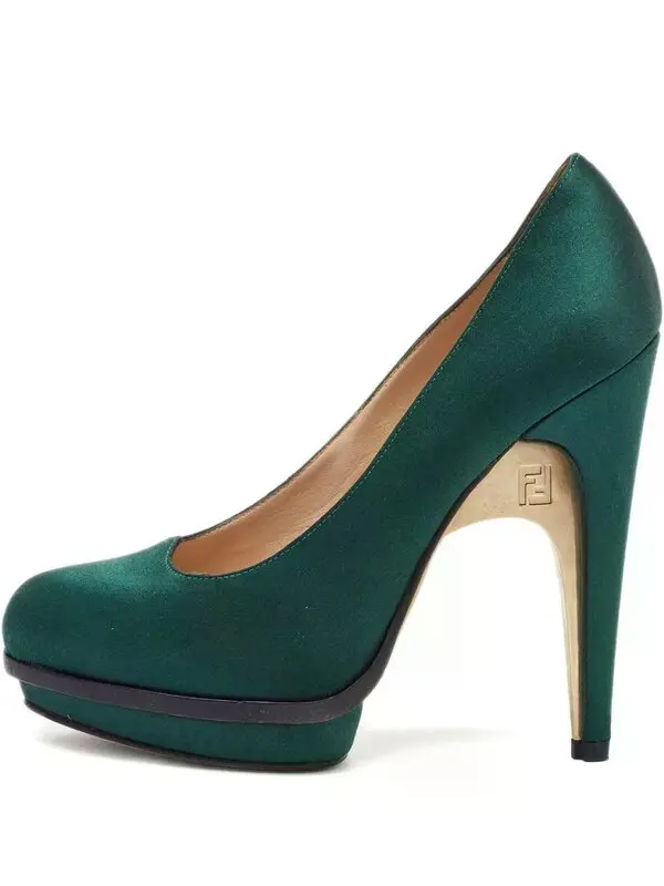 Fendi Satin Platform Stiletto Heel Pumps
