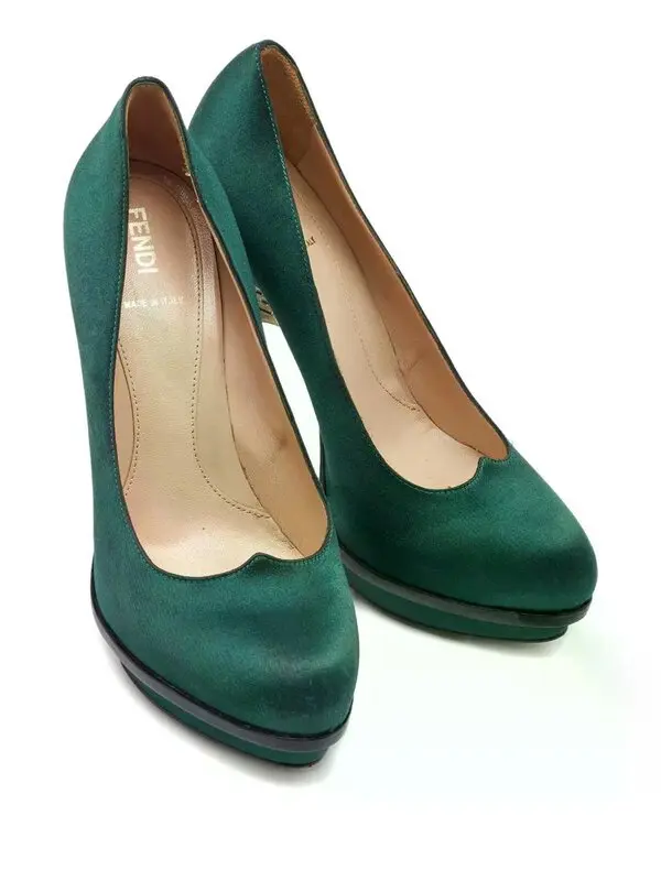 Fendi Satin Platform Stiletto Heel Pumps