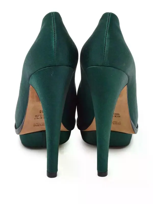 Fendi Satin Platform Stiletto Heel Pumps