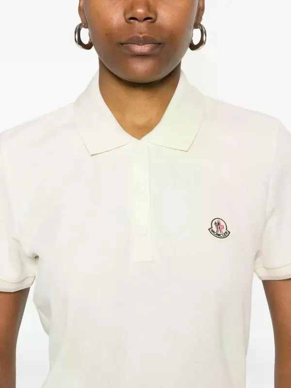 Moncler Logo-patch Short-sleeve Polo Shirt - Neutrals