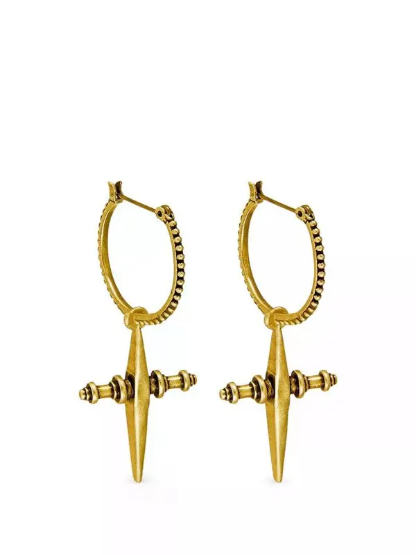 LUV AJ Cross Hoop Earrings - Gold