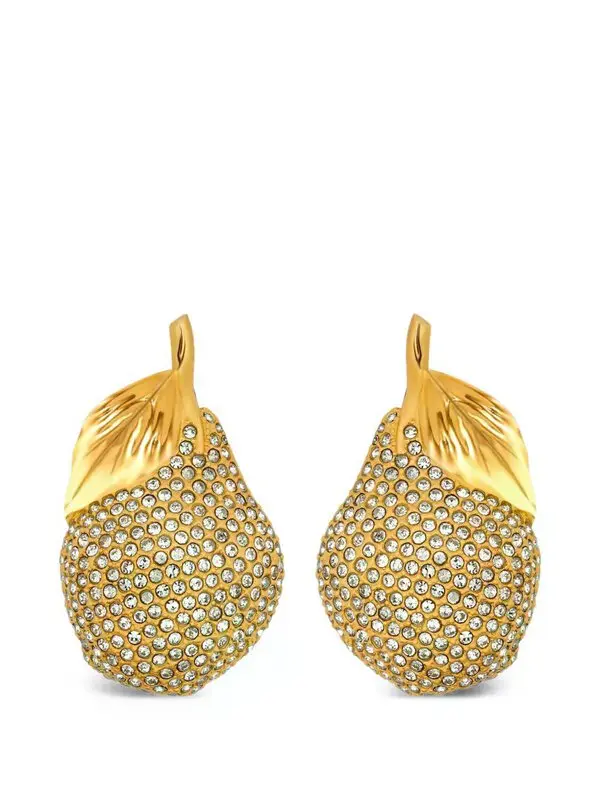 Oscar De La Renta Pear Embellished Earrings - Gold