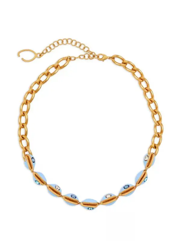 Oscar De La Renta Cowrie Shell Chain Necklace - Gold