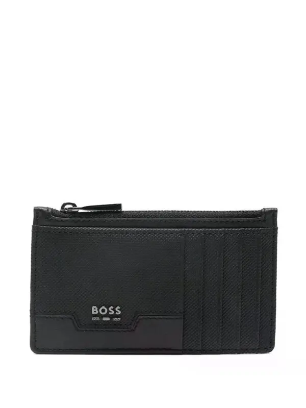 BOSS Zip Logo-plaque Cardholder