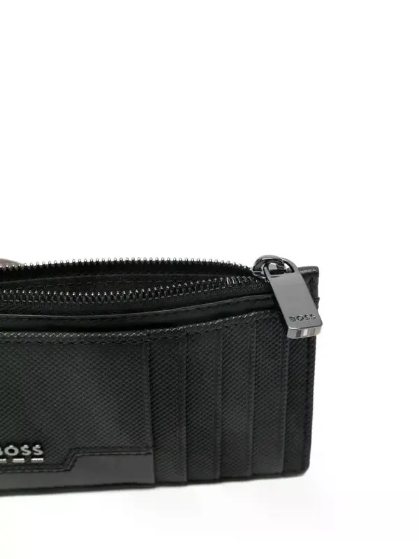 BOSS Zip Logo-plaque Cardholder