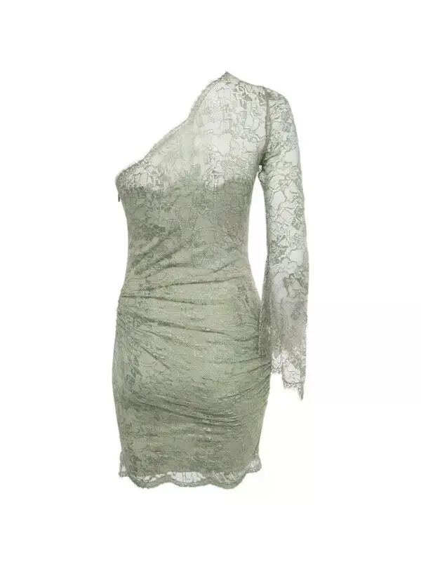 Emilio Pucci Lace One-shoulder Mini Dress - Green