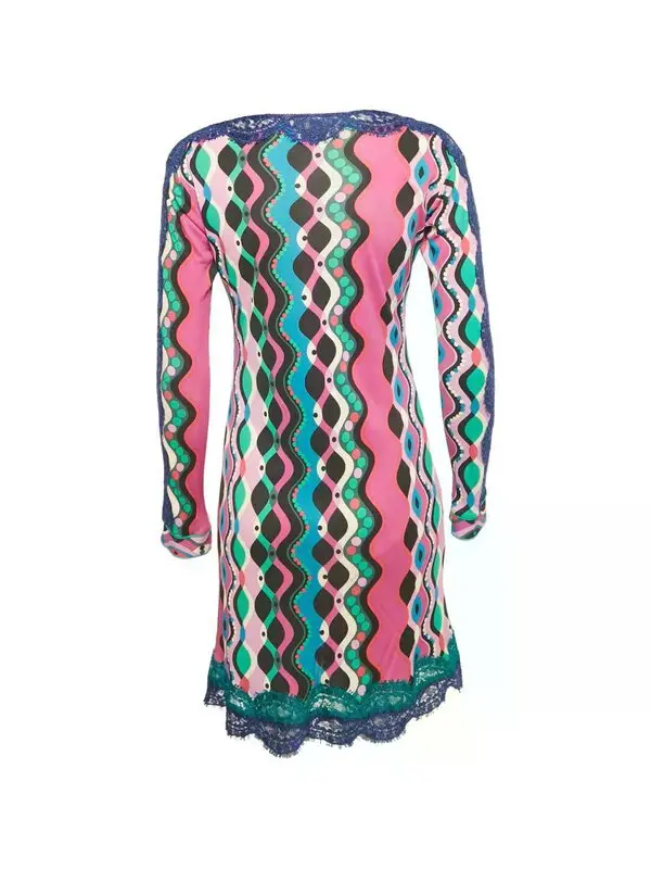 Emilio Pucci Printed Lace-trim Midi Dress
