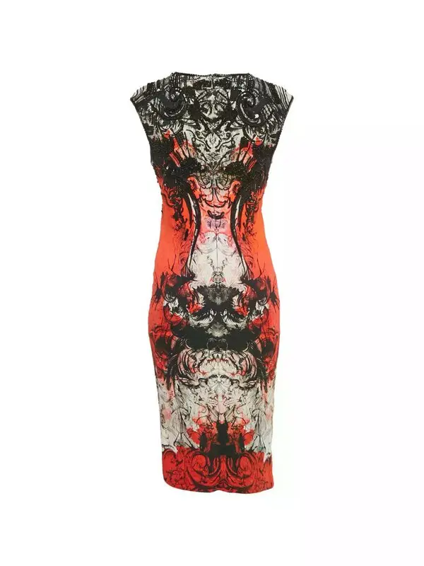 Roberto Cavalli Print Beaded Dress