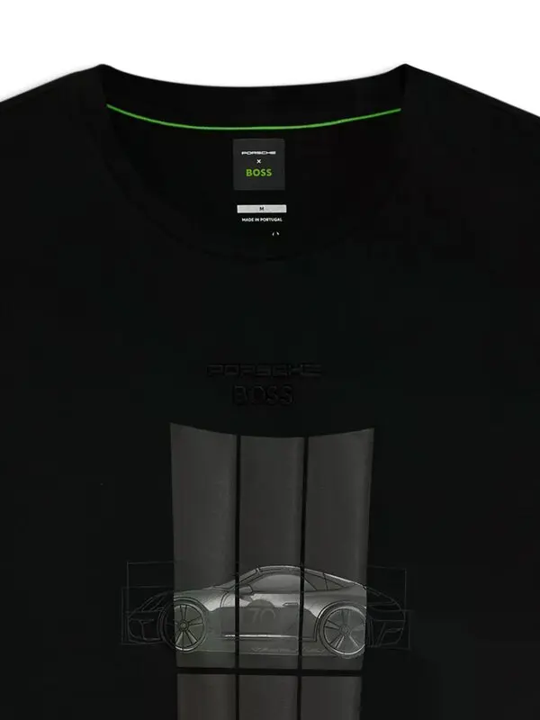 BOSS X Porsche Mercerized Cotton T-shirt With Reflective Graphic