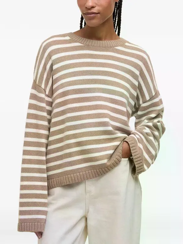 Barbour Striped Crew Neck Sweater - Brown