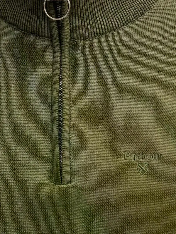 Barbour Zip Neck Sweater - Green