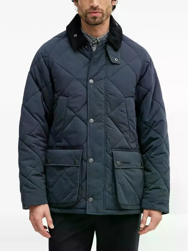 Barbour Quilted Corduroy-collar Jacket - Blue