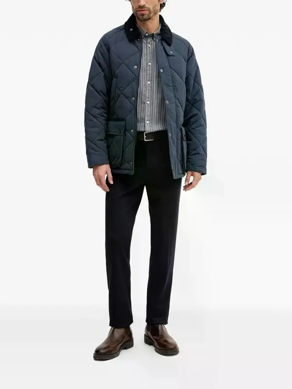 Barbour Quilted Corduroy-collar Jacket - Blue