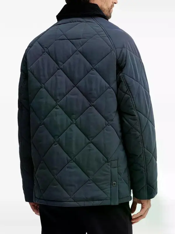 Barbour Quilted Corduroy-collar Jacket - Blue