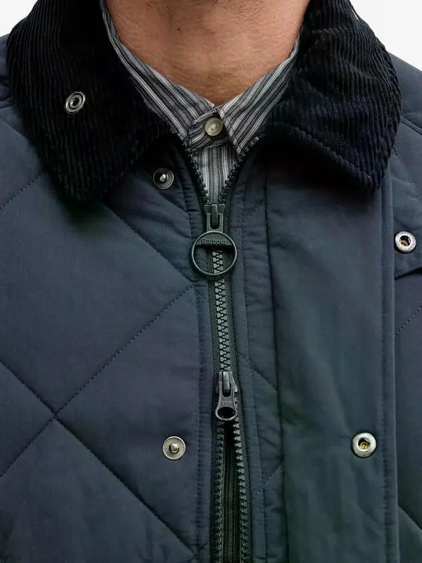 Barbour Quilted Corduroy-collar Jacket - Blue