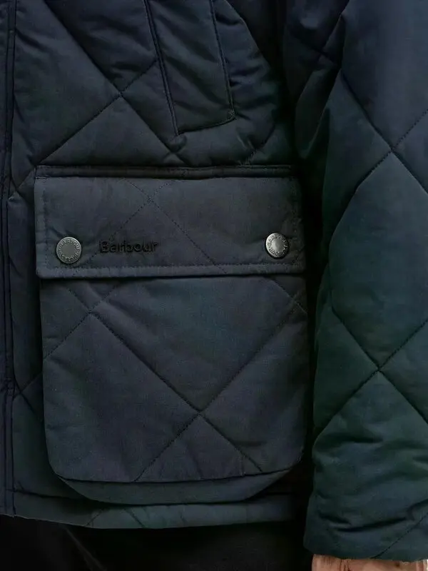Barbour Quilted Corduroy-collar Jacket - Blue