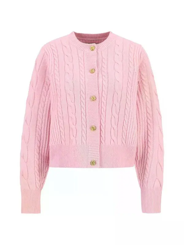 Barbour Elina Cable Knit Button Cardigan - Pink
