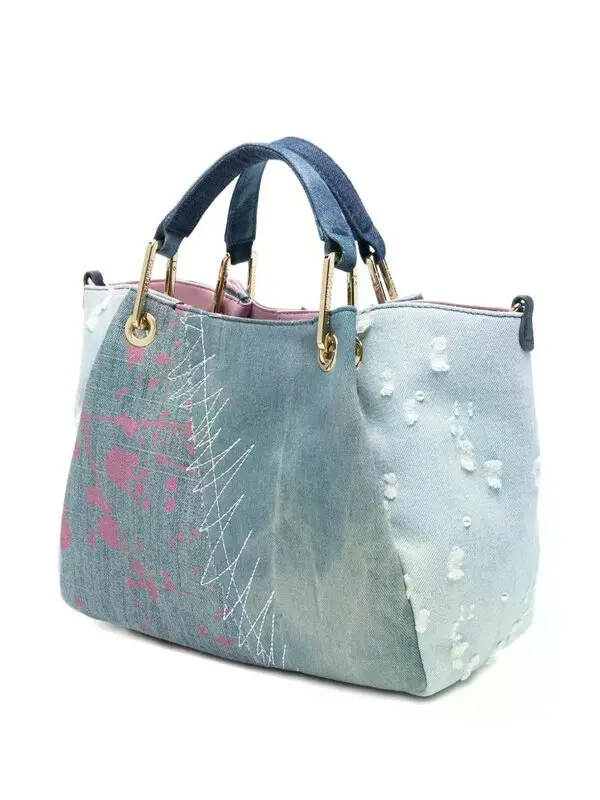 BRACCIALINI Amy Jeans Denim Patchwork Tote Bag