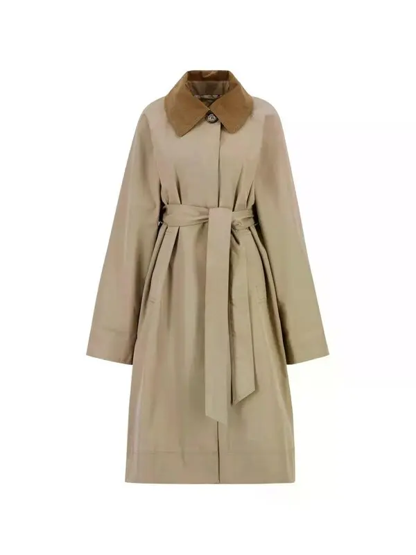 Barbour Corduroy-trim Belted Coat - Neutrals