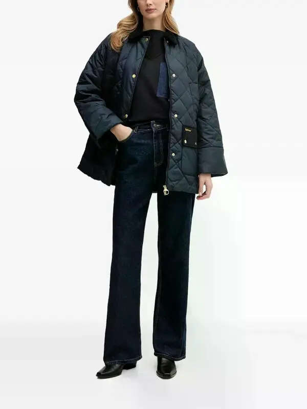 Barbour Quilted Jacket With Corduroy Pocket
