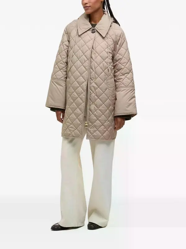 Barbour Cara Quilted Hooded Coat - Neutrals