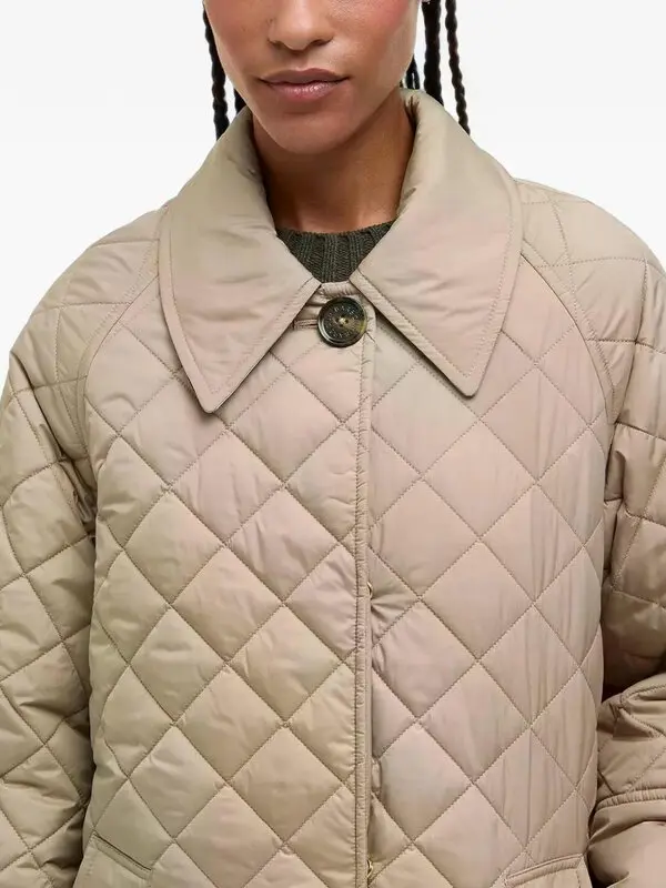 Barbour Cara Quilted Hooded Coat - Neutrals