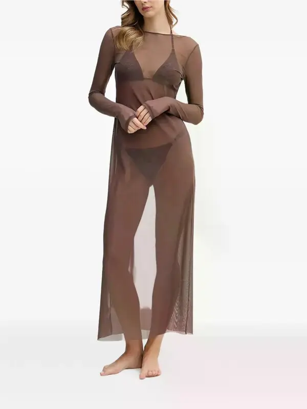 Bond Eye Gisele Long-sleeved Midi Dress - Brown