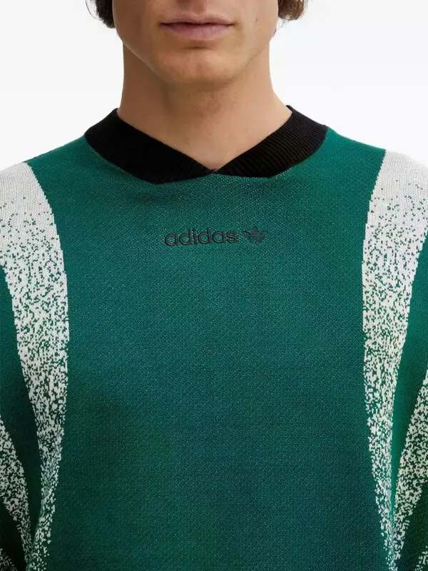 Adidas Striped Logo Knitted Sweater