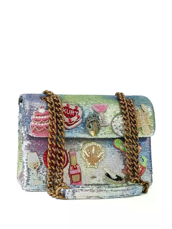 Kurt Geiger Sequin-embellished Shoulder Bag - Silver