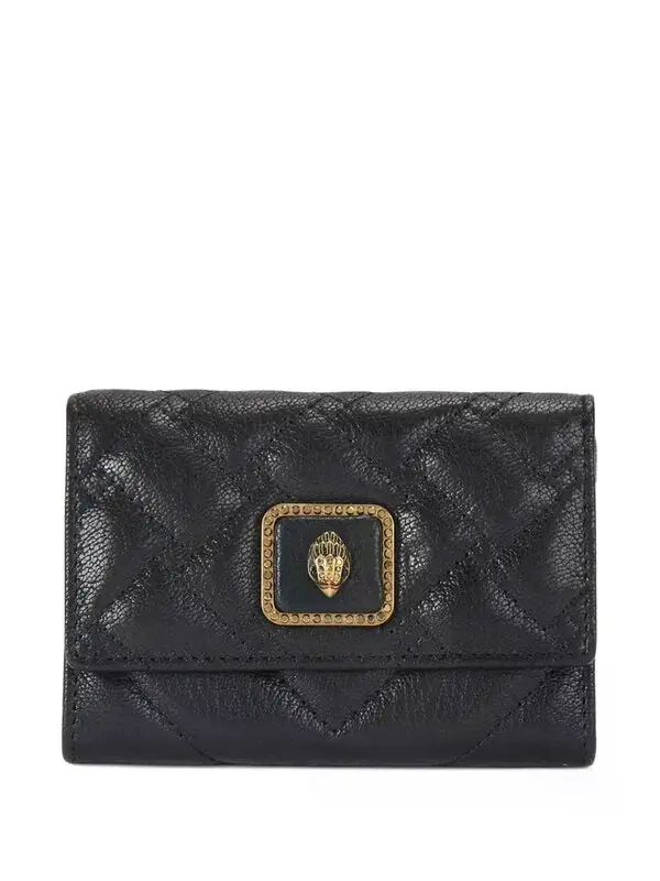 Kurt Geiger Quilted Eagle Plaque Card Holder - Black