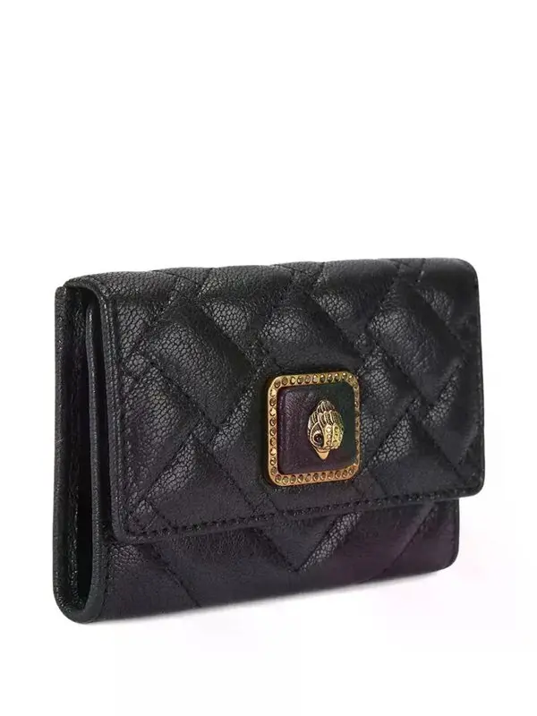 Kurt Geiger Quilted Eagle Plaque Card Holder - Black