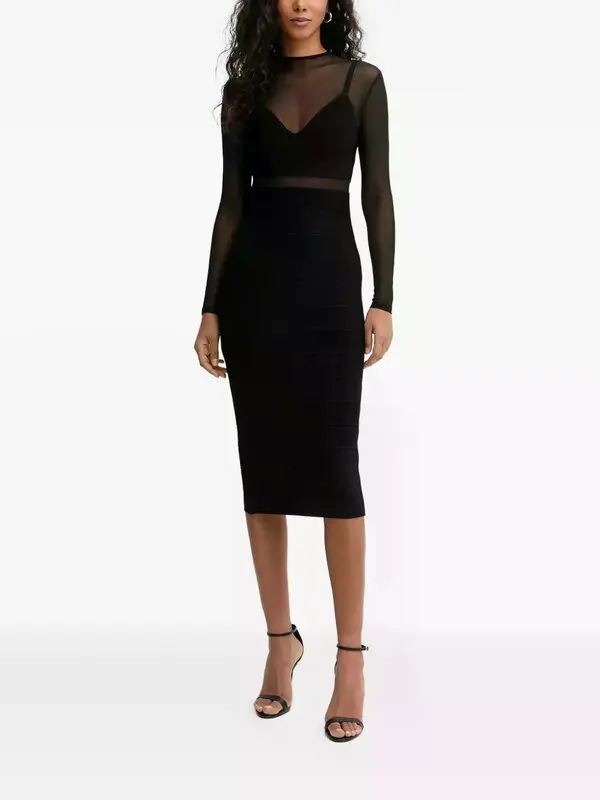 Herve Leger Noelle Long-sleeve Midi Dress
