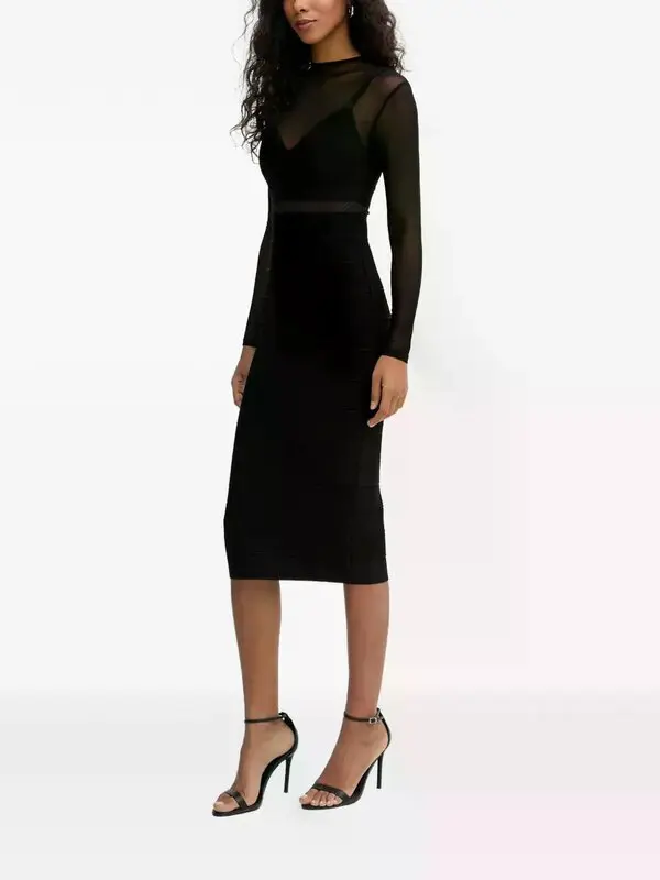 Herve Leger Noelle Long-sleeve Midi Dress